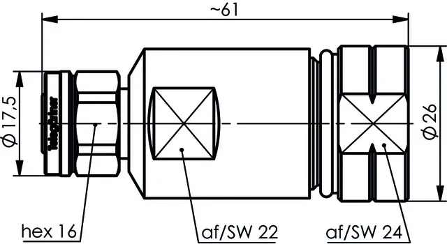 Telegartner 2.2-5 Male Connector for 1/2" Corrugated Cable, SIMFix Po ...